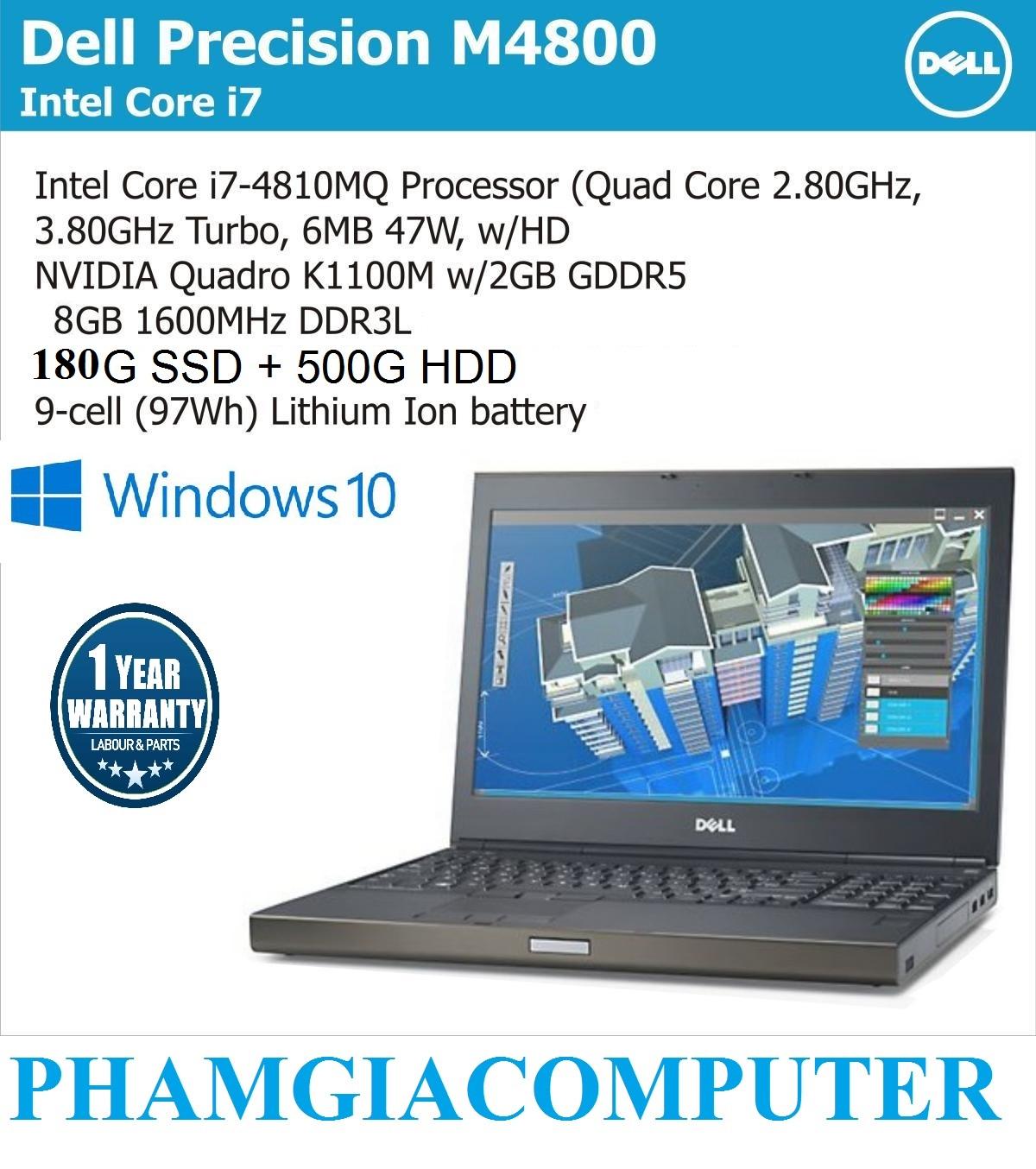 Laptop Dell Precision M4800 Chuyên đồ hoạ, Dựng phim, Render, Game nặng ...