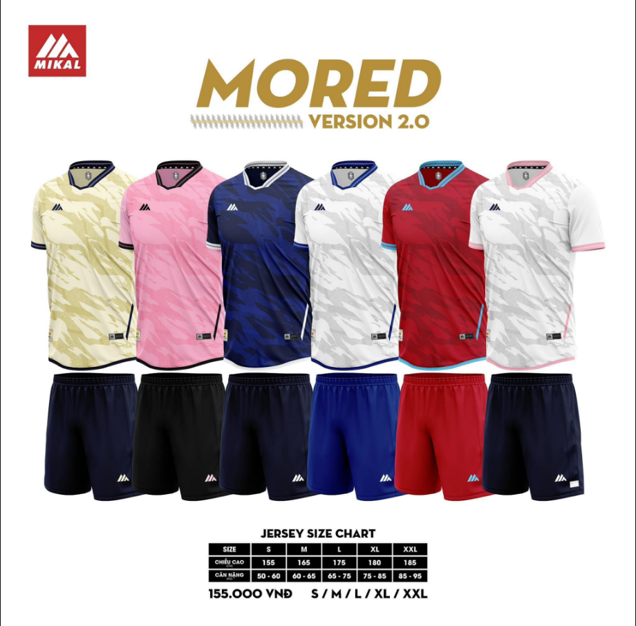 Bộ Quần Áo Bóng Đá Không LoGo Mikal Mored 2.0 - Chất DZI Farbic siêu ...