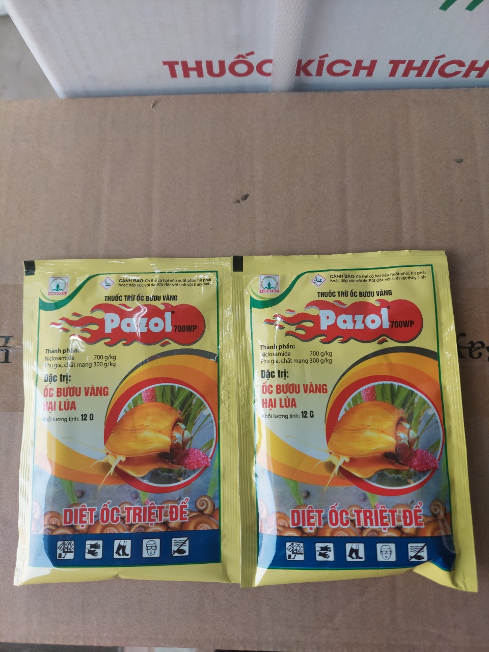 Thuốc đặc trị ốc bươu vàng hại lúa Pazol 700WP gói 12gr - Diệt ốc triệt ...
