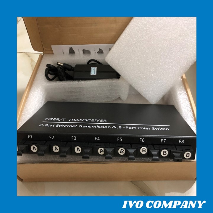 Thiết Bị Chuyển Đổi Quang Điện 1 Sợi Media Converter 1FO 8 Quang 2 LAN ...
