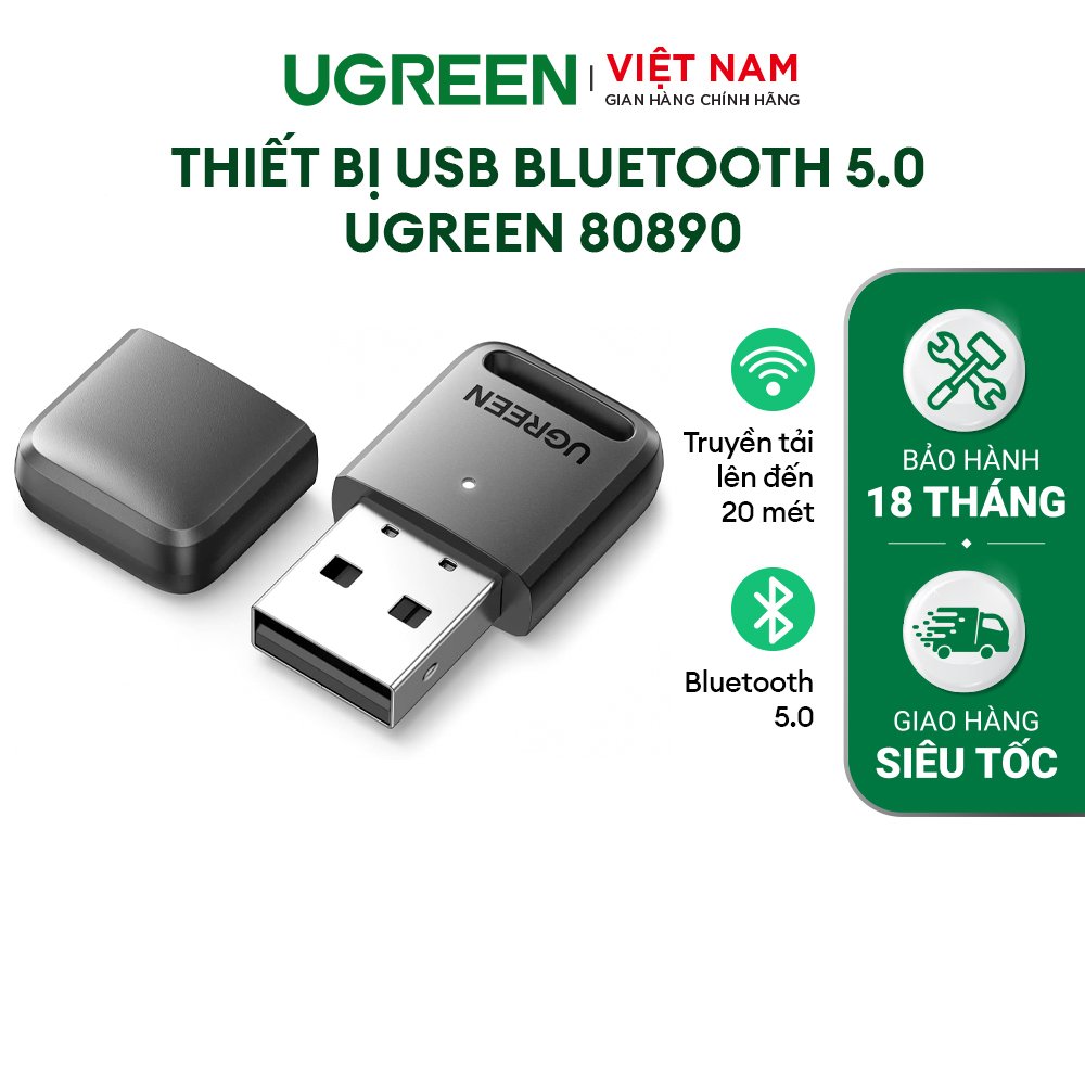 Thiết bị usb bluetooth 5.0 ugreen 80890 cho máy tính laptop, tai nghe