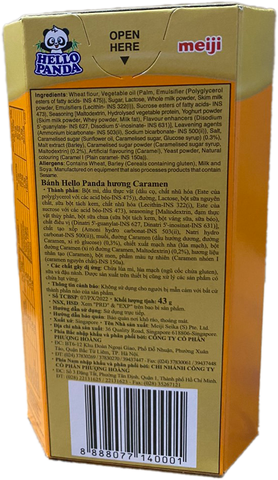 Bánh gấu nhân kem Meiji Hello Panda vị Caramel 43g - Bánh sandwich ...