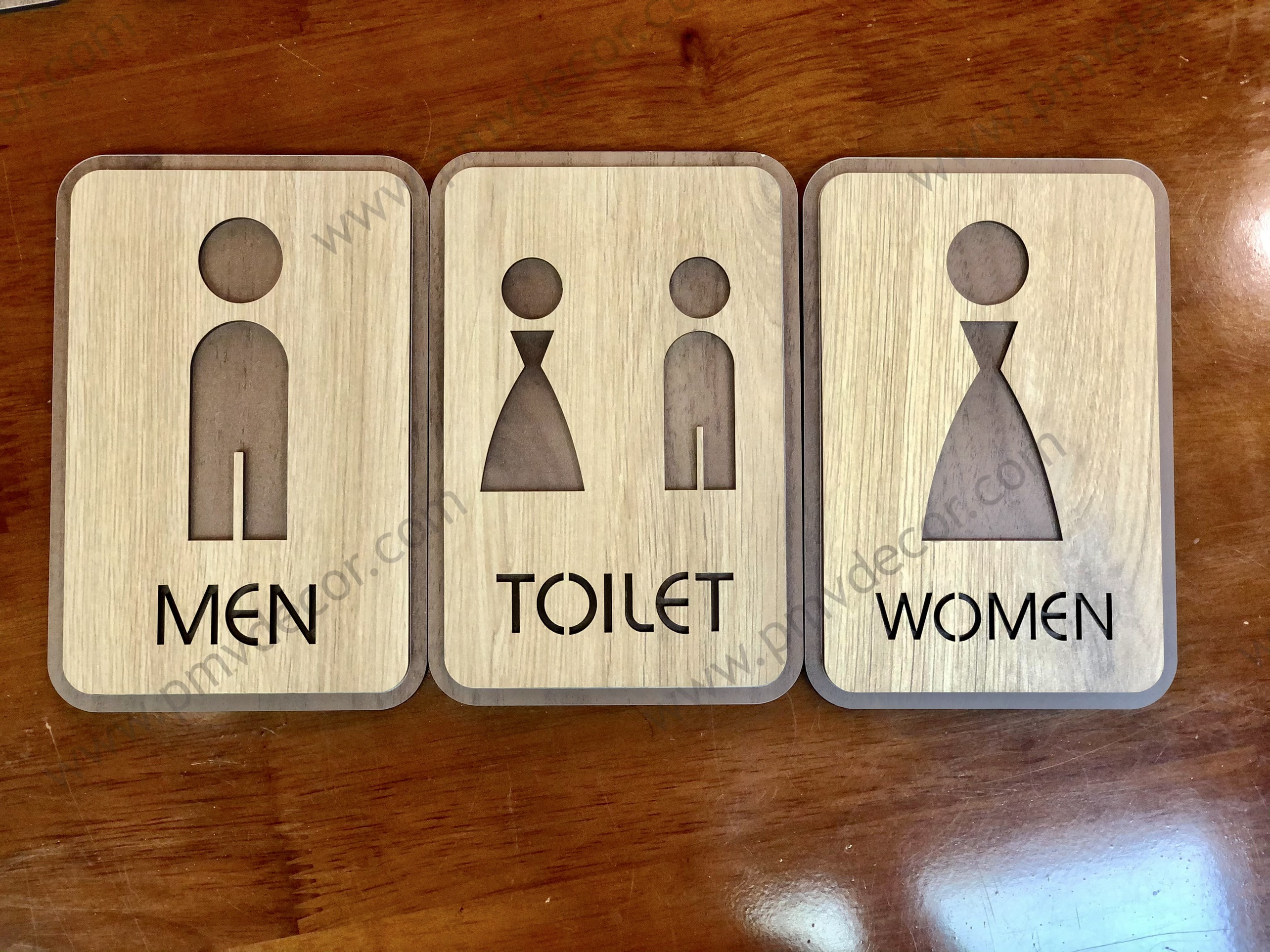 BẢNG WC, KT: 10*15cm Gỗ MDF phủ melamine 2 màu tương phản. BWC-PMV94 - Phụ kiện nội thất ...