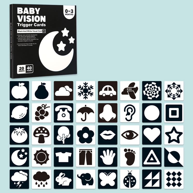 Newborn Infant Black And White Card Children'S Early Education Card ...