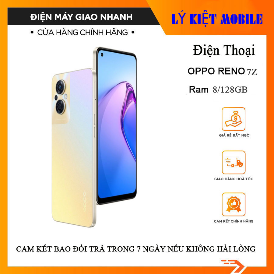 Điện thoại Oppo Reno 7z 5g Ram 8G/128GB máy zin chính hãng tặng kèm ốp lưng | Lý Kiệt Mobile