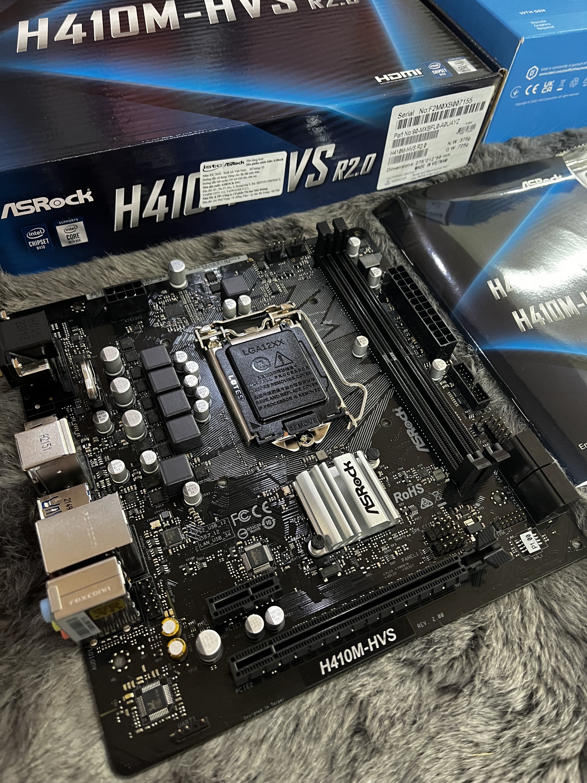 Combo mainboard ASRock H410M-HVS + I3 10105F 3.7GHz ( 4 nhân 8 luồng ...