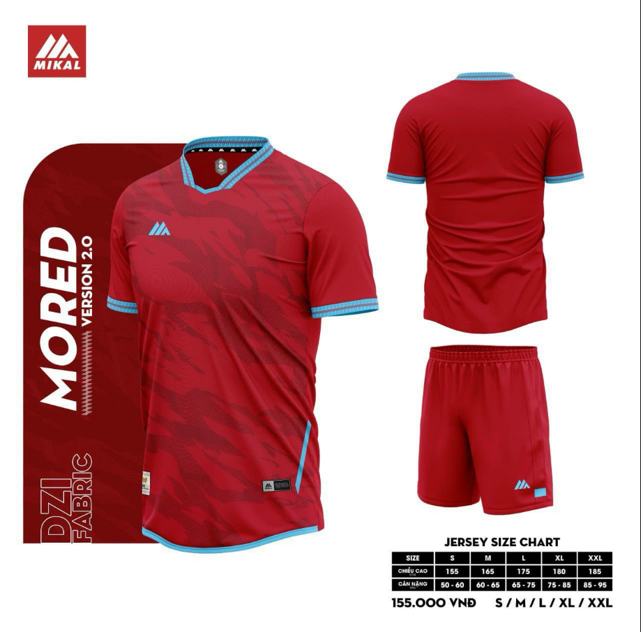 Bộ Quần Áo Bóng Đá Không LoGo Mikal Mored 2.0 - Chất DZI Farbic siêu ...