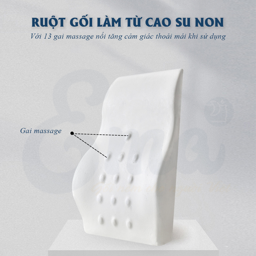 Gối Tựa Lưng Văn Phòng Cao Su Non Ema Chống đau Mỏi Thắt Lưng Kích Thước Lớn Hơn Tích Hợp Gai