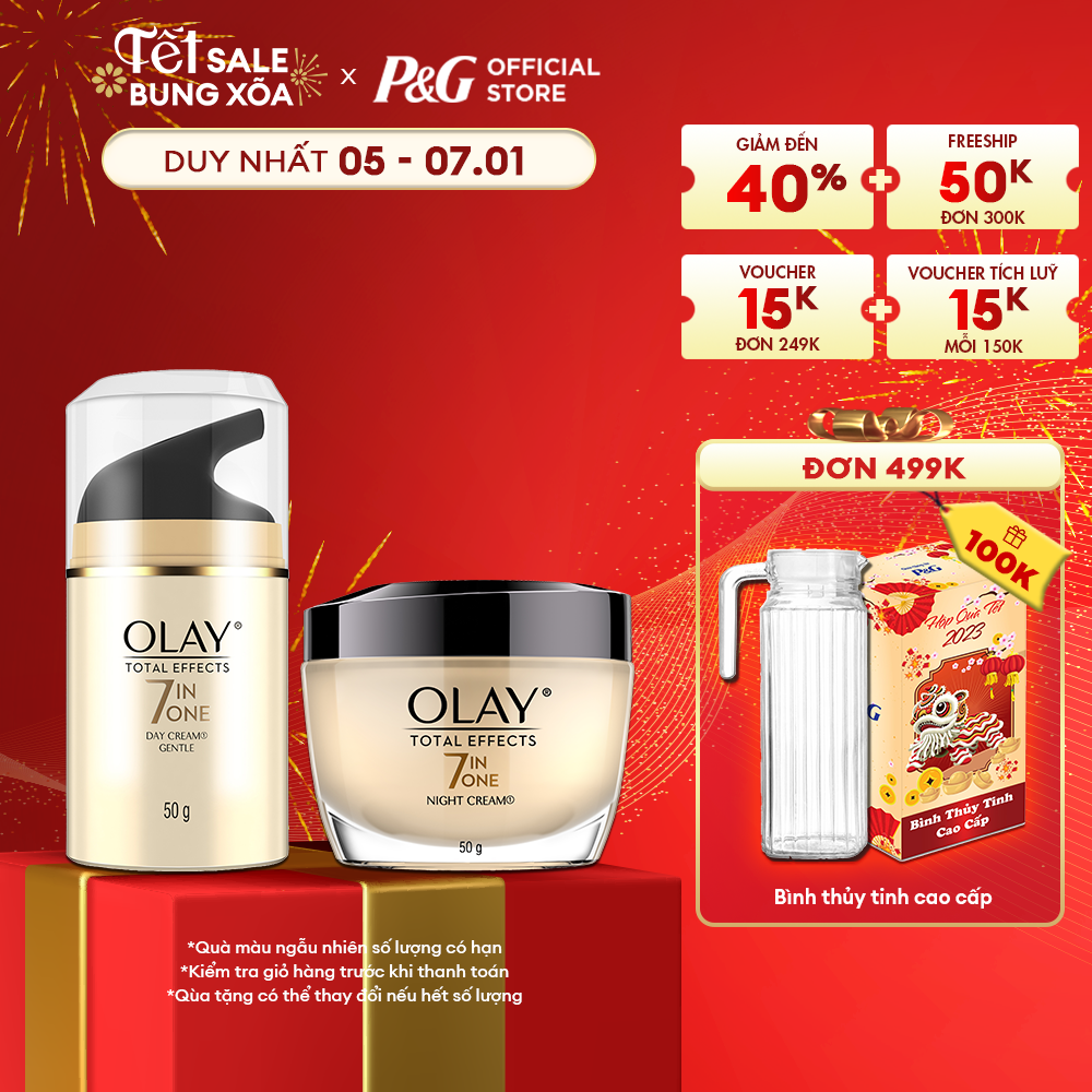 Combo Kem Dưỡng OLAY Total Effects 7in1 Ngăn Ngừa Và Bảo Vệ Da Khỏi 7 Dấu Hiệu Lão Hóa Ngày Và ...