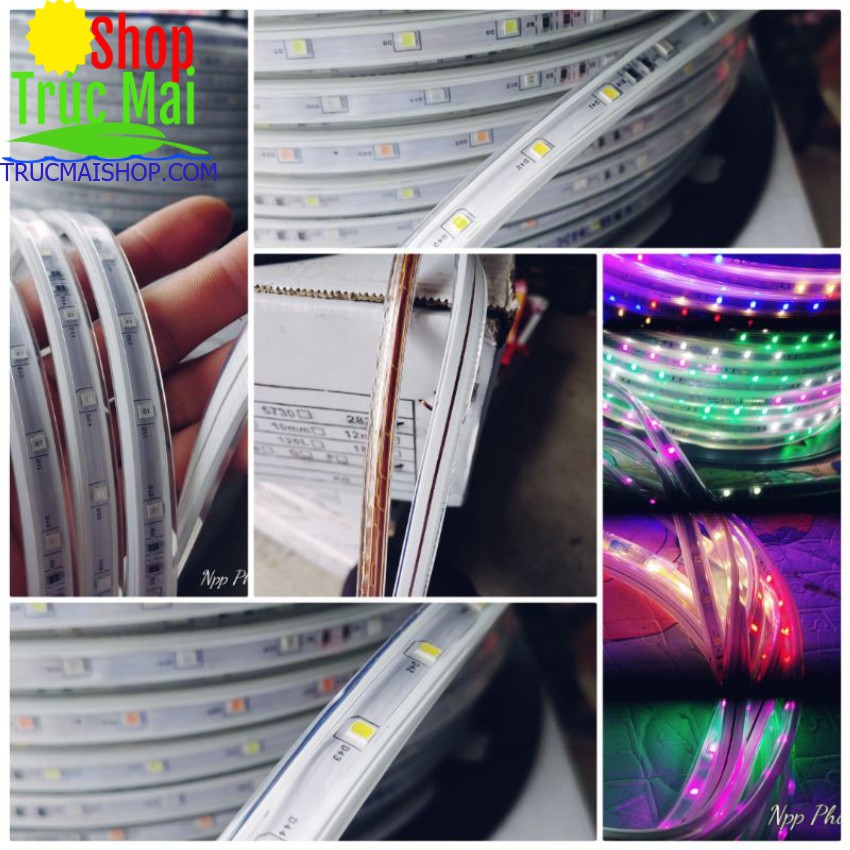 Dây đèn led 2835 điện 220v - có keo dán - bán theo mét