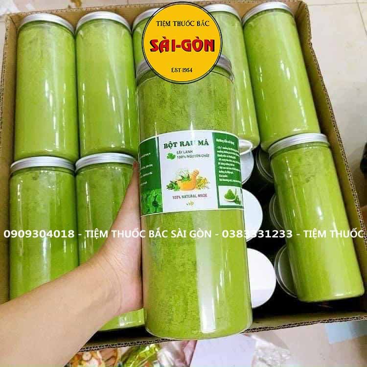 Bột Rau Má Sấy Lạnh Nguyên Chất (Thanh Lọc Cơ Thể) 100gram - Trà đen | VietMart.co