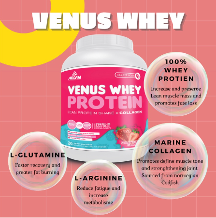 VENUS WHEY PROTEIN + COLLAGEN 600g - Tăng Trưởng Cơ Nạc, Bổ Sung Colla ...