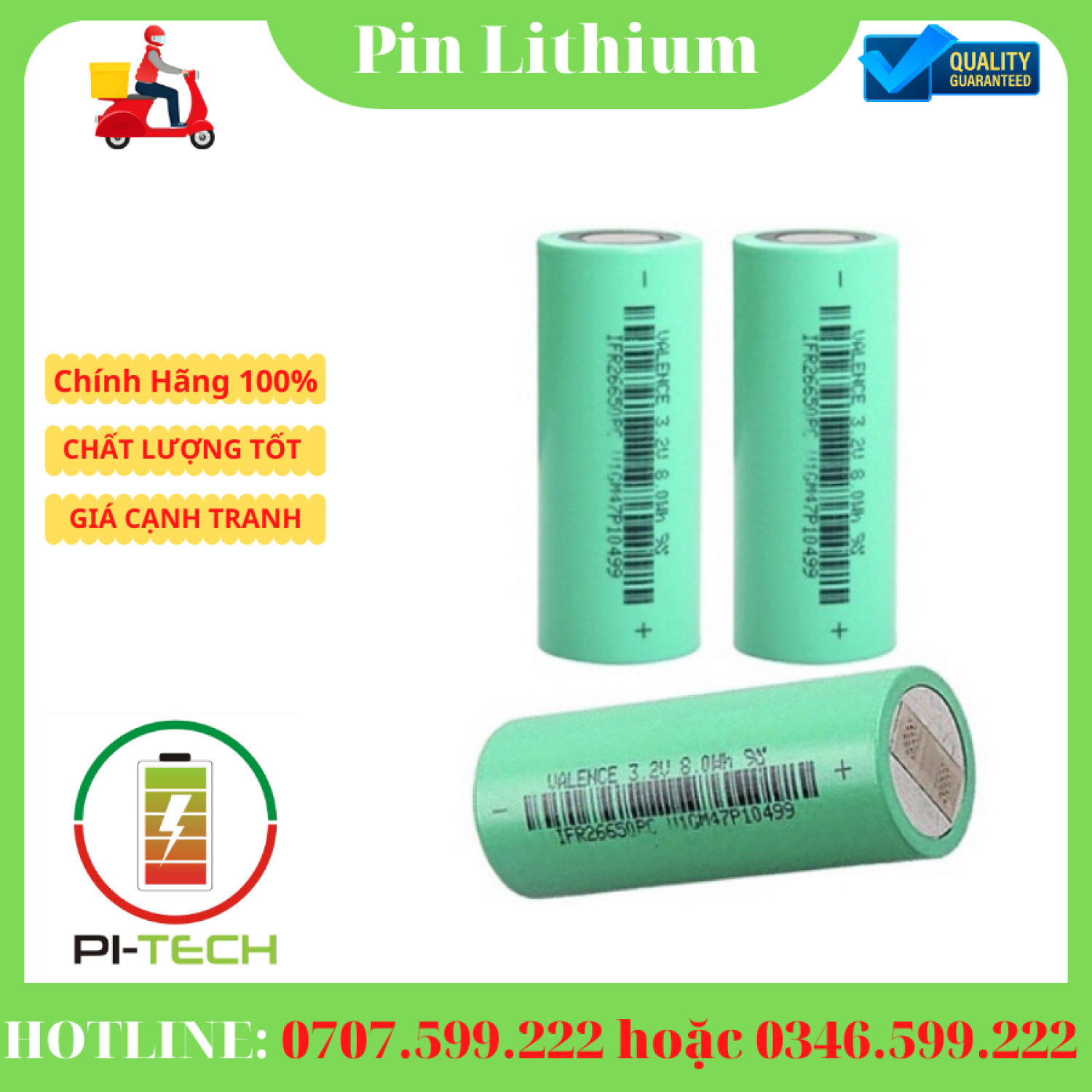 Pin 26650 3.2V 2500mAh VALENCE (Pin khởi động xe) - Pin Lithium