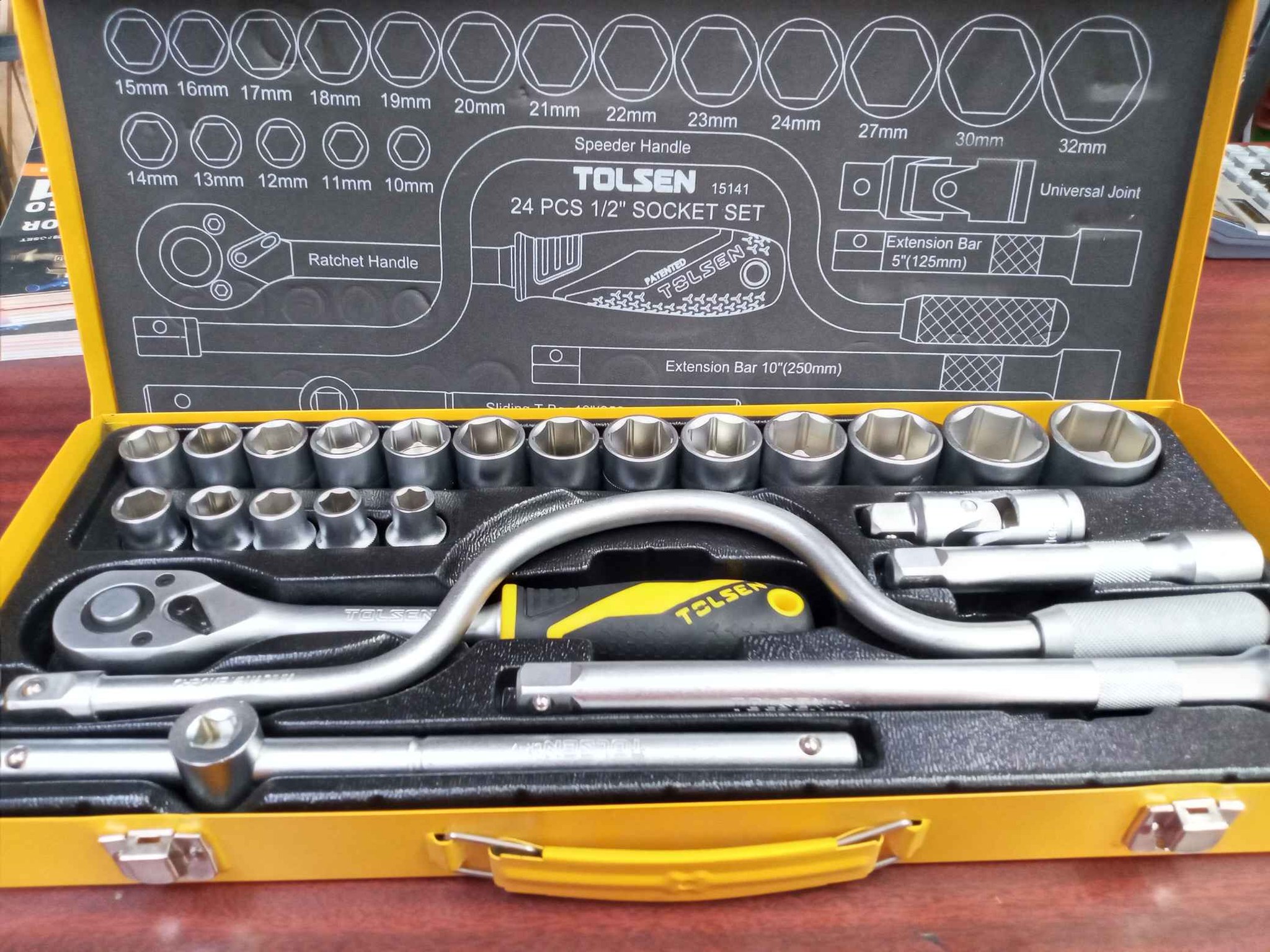 BỘ TÍP 24 CHI TIẾT 1/2 INCH TOLSEN 15141 - HÀNG CHÍNH HÃNG
