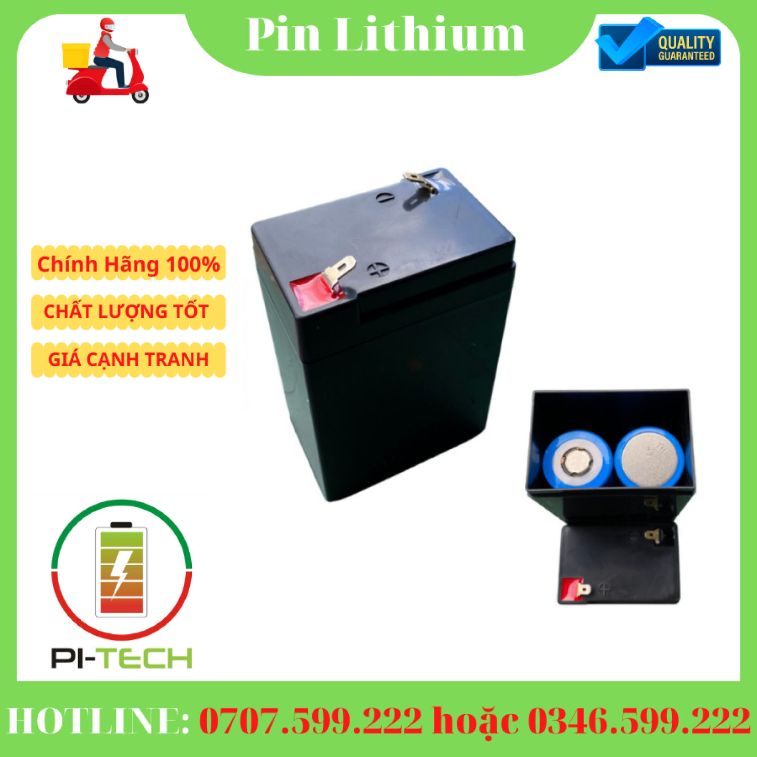 Ắc Quy Pin Lithium 6V6A ( Cho Bình Tích Điện ) - Pin Lithium