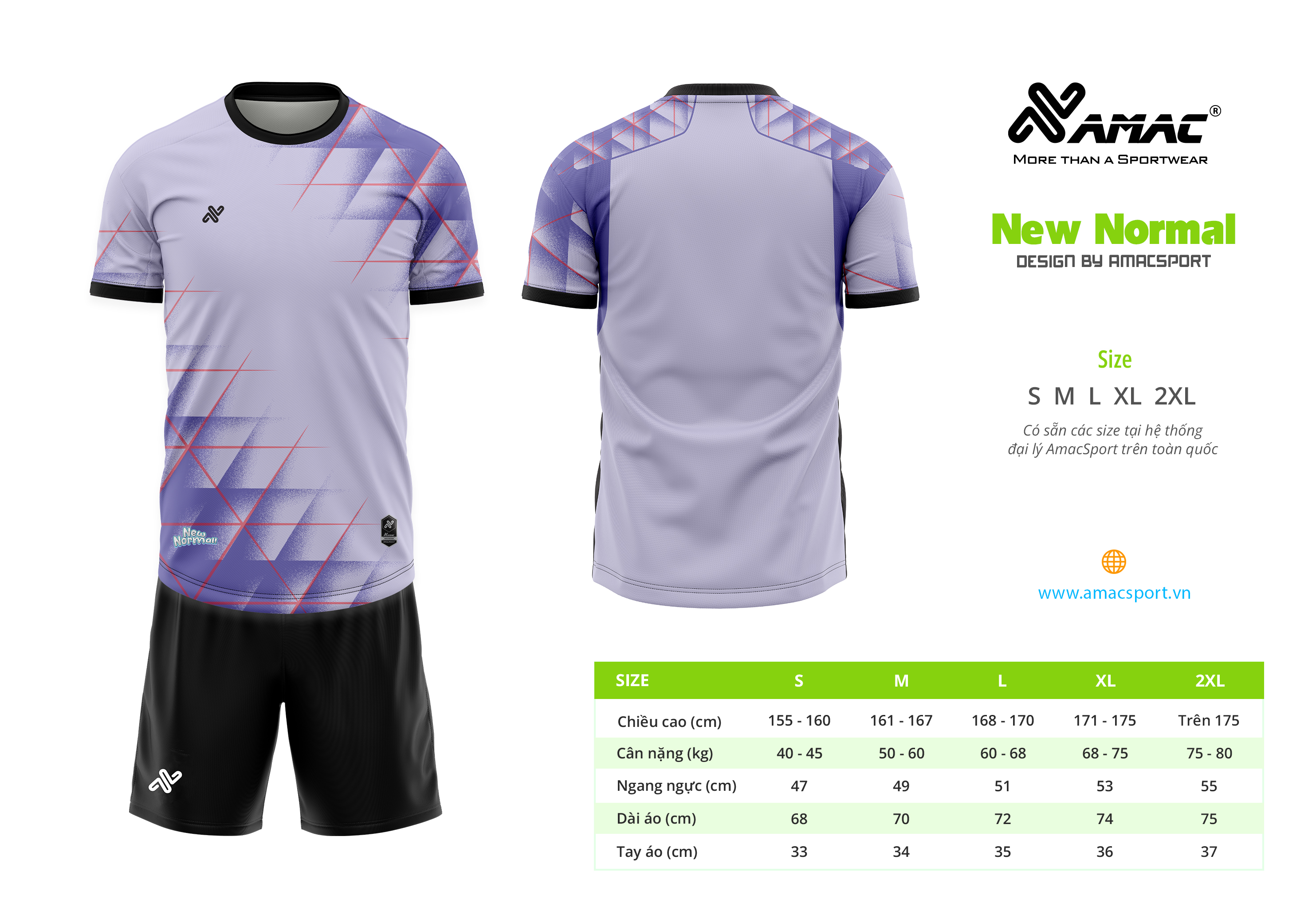 Quần áo bóng đá AMAC New Normal ( 5 bộ, vải dệt cao cấp ) - inbox shop để chọn size