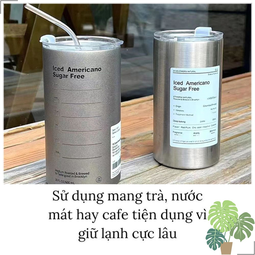 Ly giữ nhiệt iced americano inox 304 cao cấp không gỉ