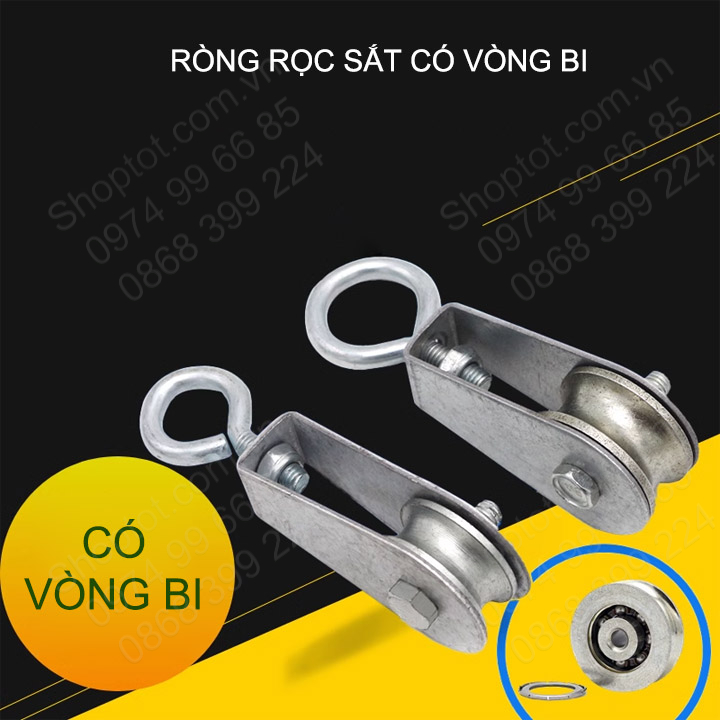 Ròng rọc đơn bằng thép mạ chống gỉ, loại có vòng bi, loại mẫu 01-D28mm