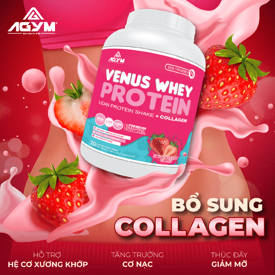 VENUS WHEY PROTEIN + COLLAGEN 600g - Tăng Trưởng Cơ Nạc, Bổ Sung Colla ...
