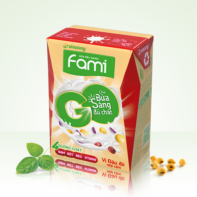 Thùng sữa đậu nành Fami Go Đậu đỏ (36 hộp x 200ml) - Sữa nước | VinMart.co