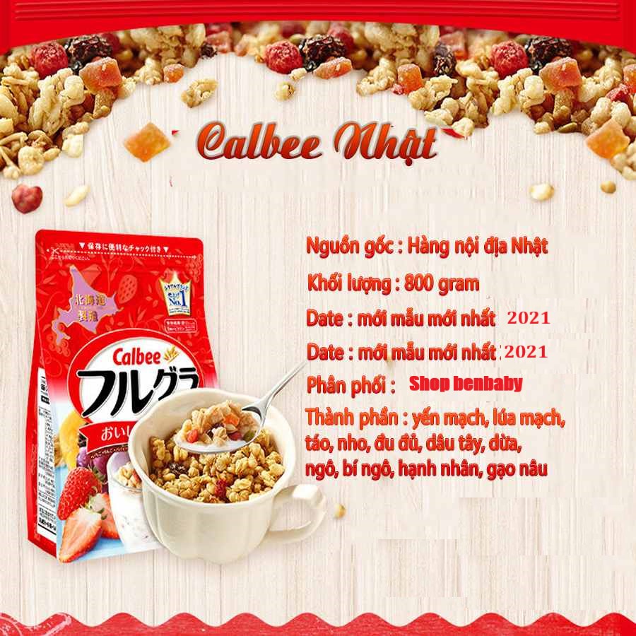 Ngũ cốc Calbee nội địa Nhật Bản, ngũ cốc đỏ nhật bản (800g) - Ngũ Cốc | VietMart.co