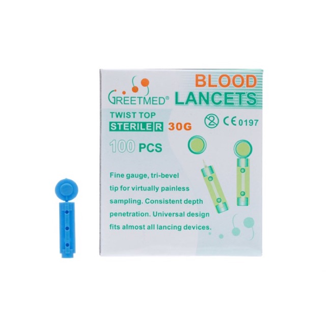 Kim lấy máu cho máy đường huyết Greetmed Blood Lancets hộp 100 Kim ...